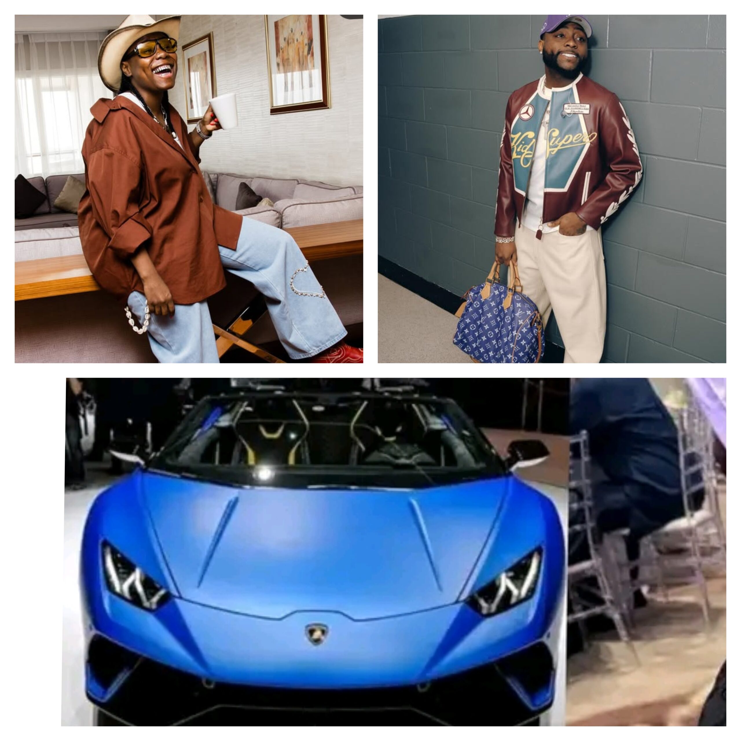 Teni Playfully Asks Davido For His Blue Lamborghini For The Visuals Of ...
